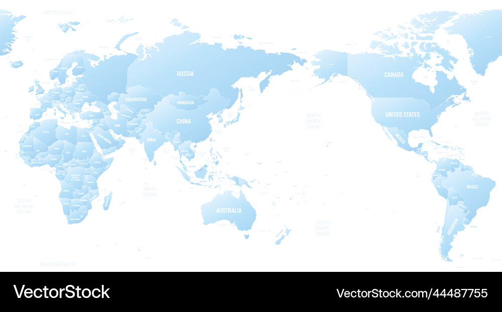 World detailed political map with lables Vector Image