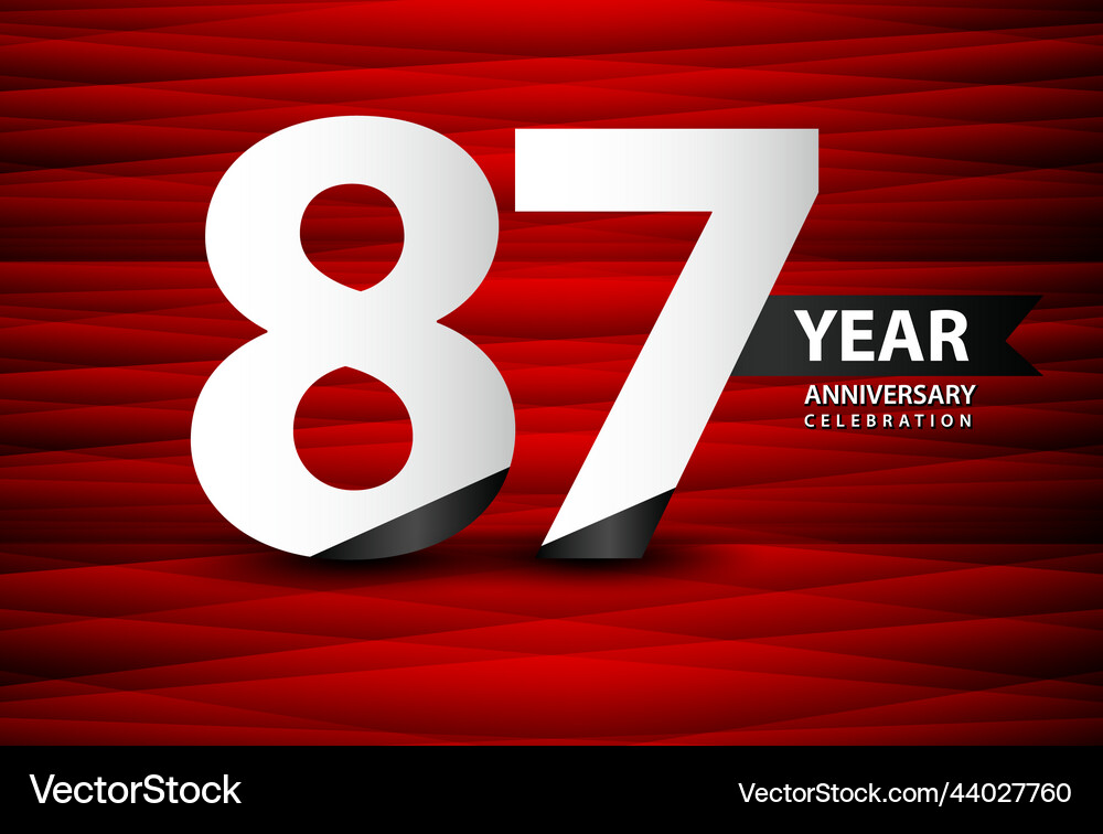 87 year anniversary celebration logo Royalty Free Vector