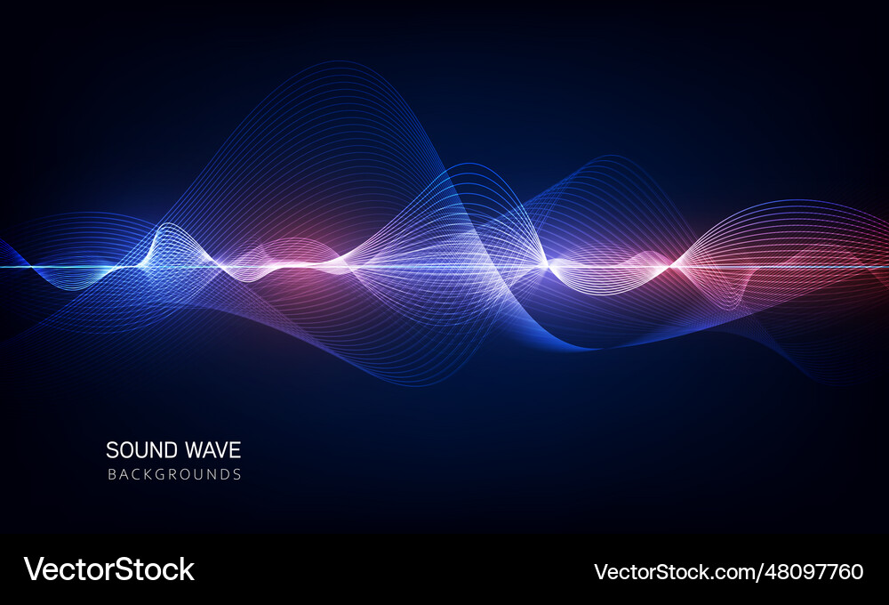 Abstract blue digital equalizer of sound wave Vector Image