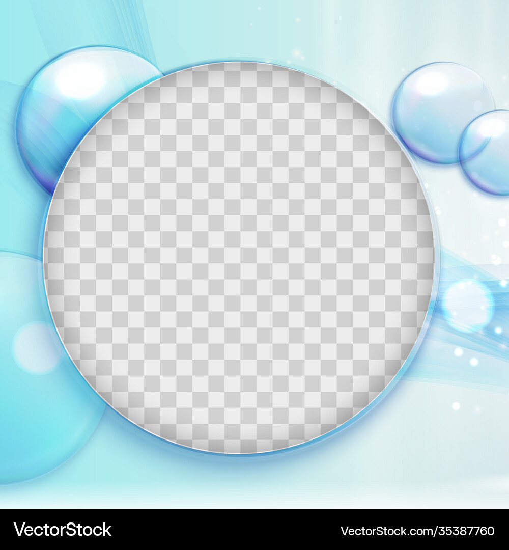 Blue colorful background and frame on transparent Vector Image