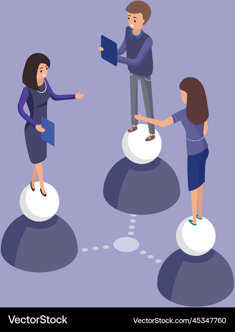 Business people with different skills connecting Vector Image