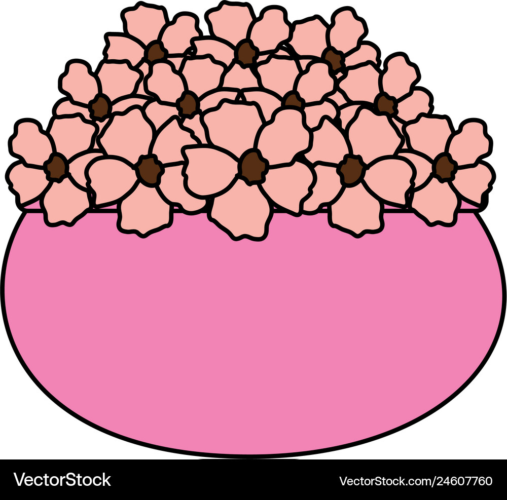 Floral decoration in ceramic pot Royalty Free Vector Image