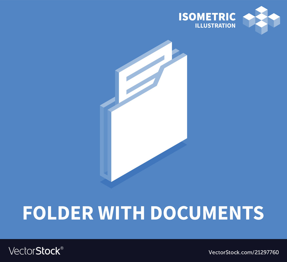 Folder with documents icon isometric template Vector Image