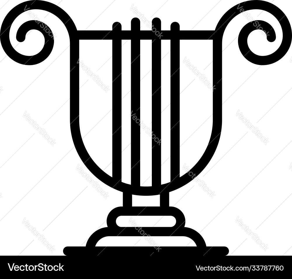 Greek ancient harp icon outline style Royalty Free Vector