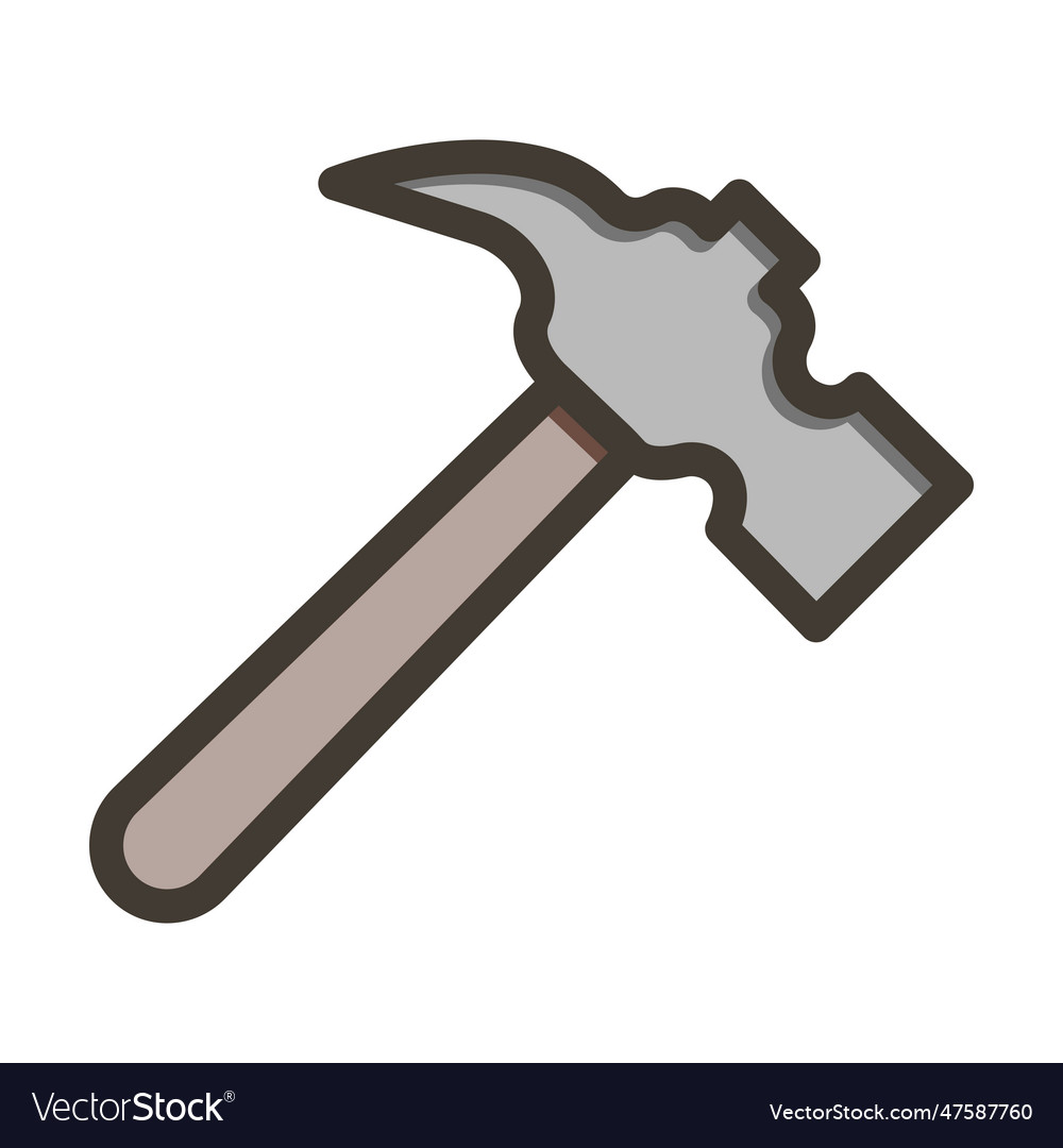 Hammer thick line filled colors for personal Vector Image