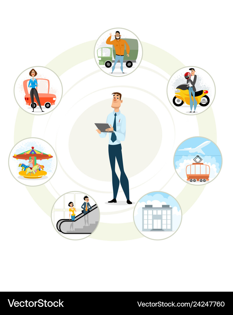 Insurance agent and insured events Royalty Free Vector Image