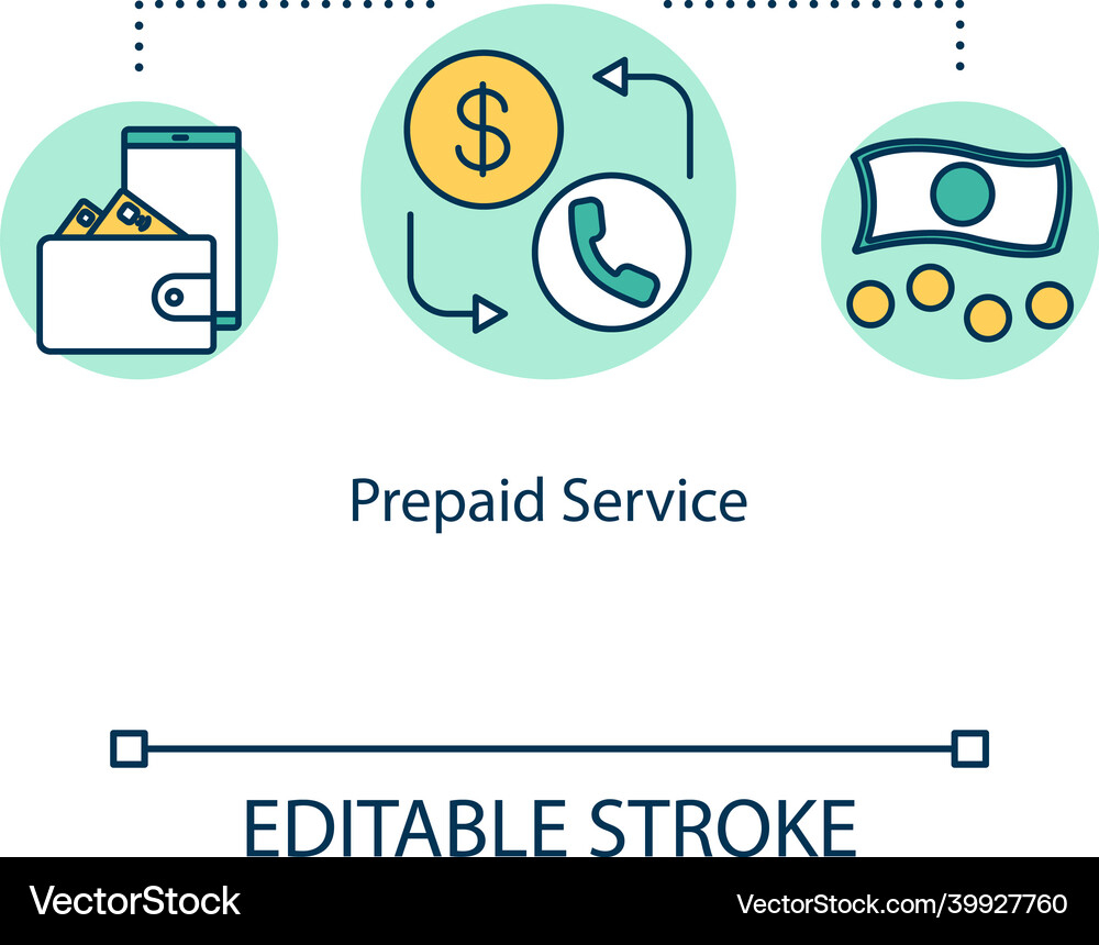 Prepaid service concept icon telecommunication Vector Image