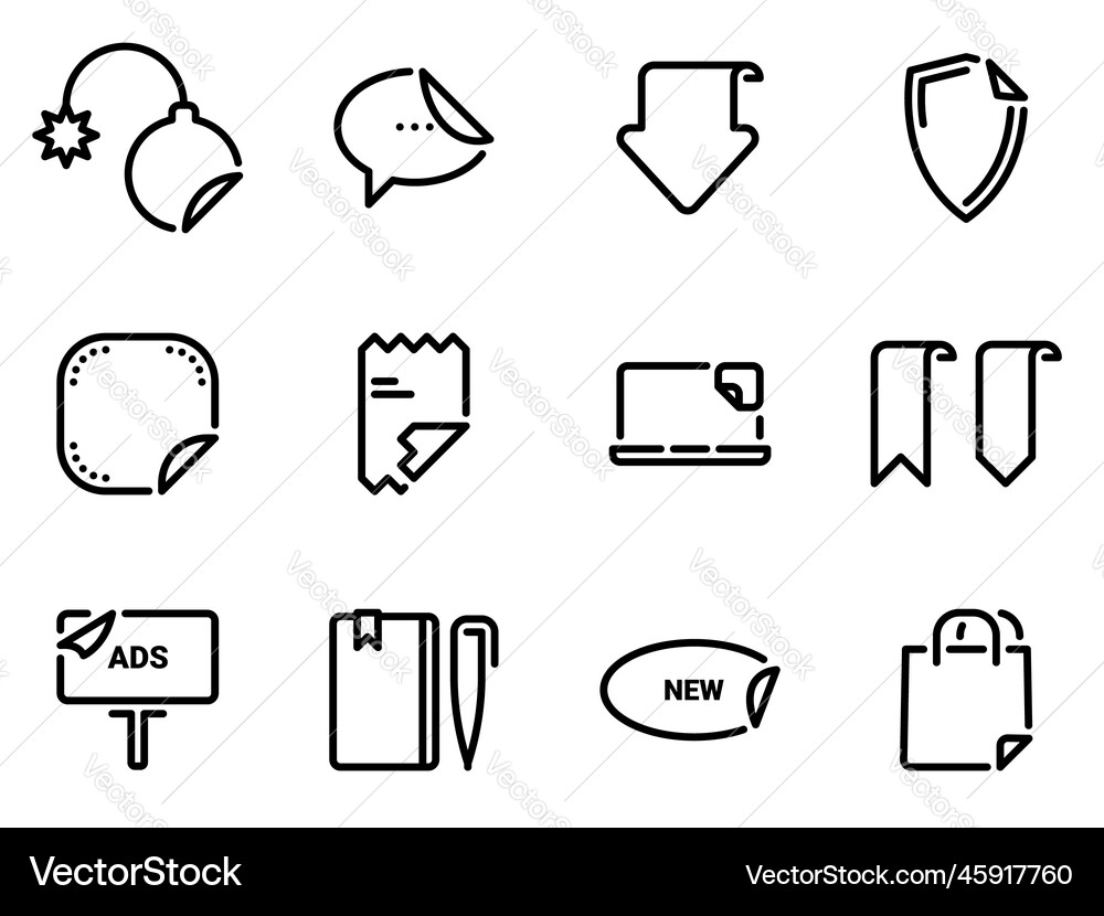Simple icons flat on a theme stickers files Vector Image