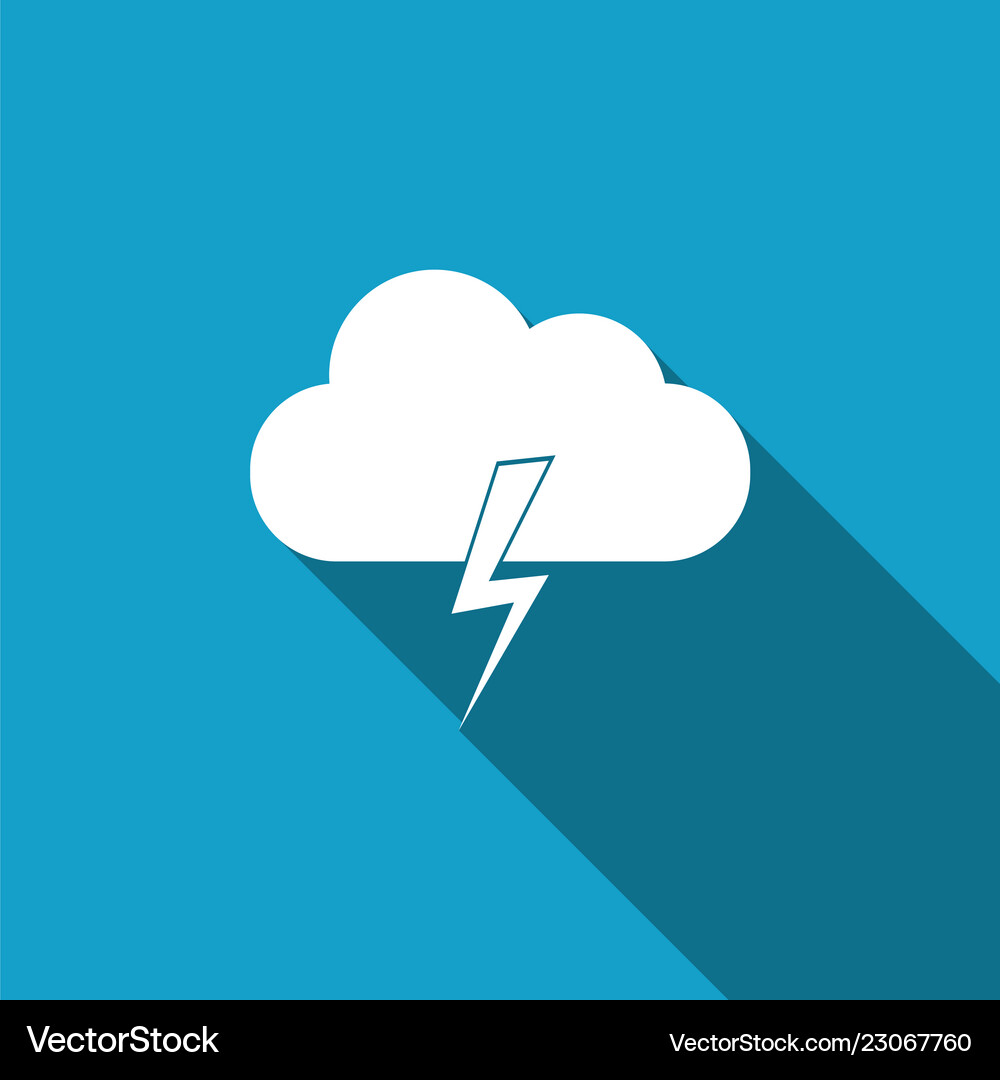 Storm icon isolated cloud and lightning sign Vector Image