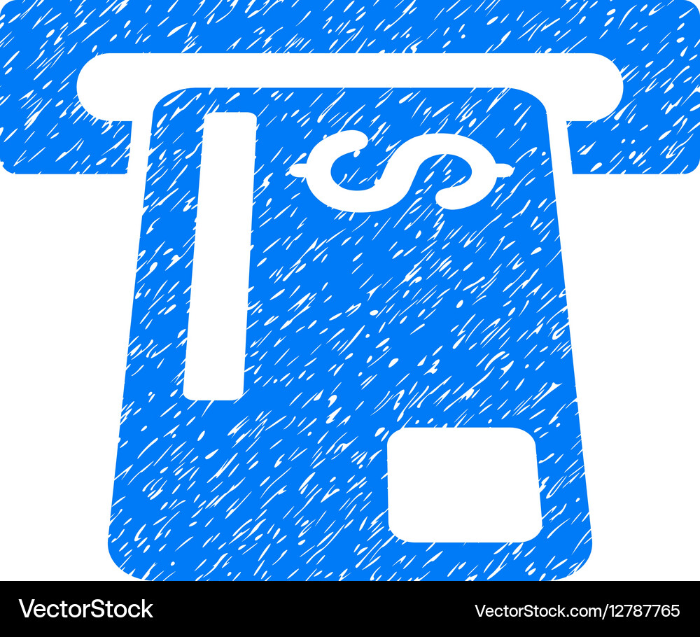 Bank Card Terminal Grainy Texture Icon Royalty Free Vector