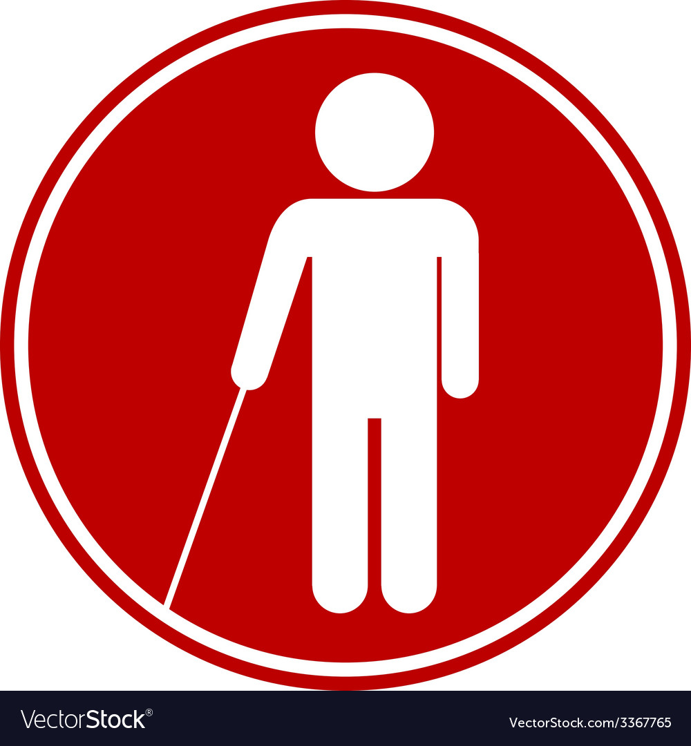 Blind disabled button Royalty Free Vector Image