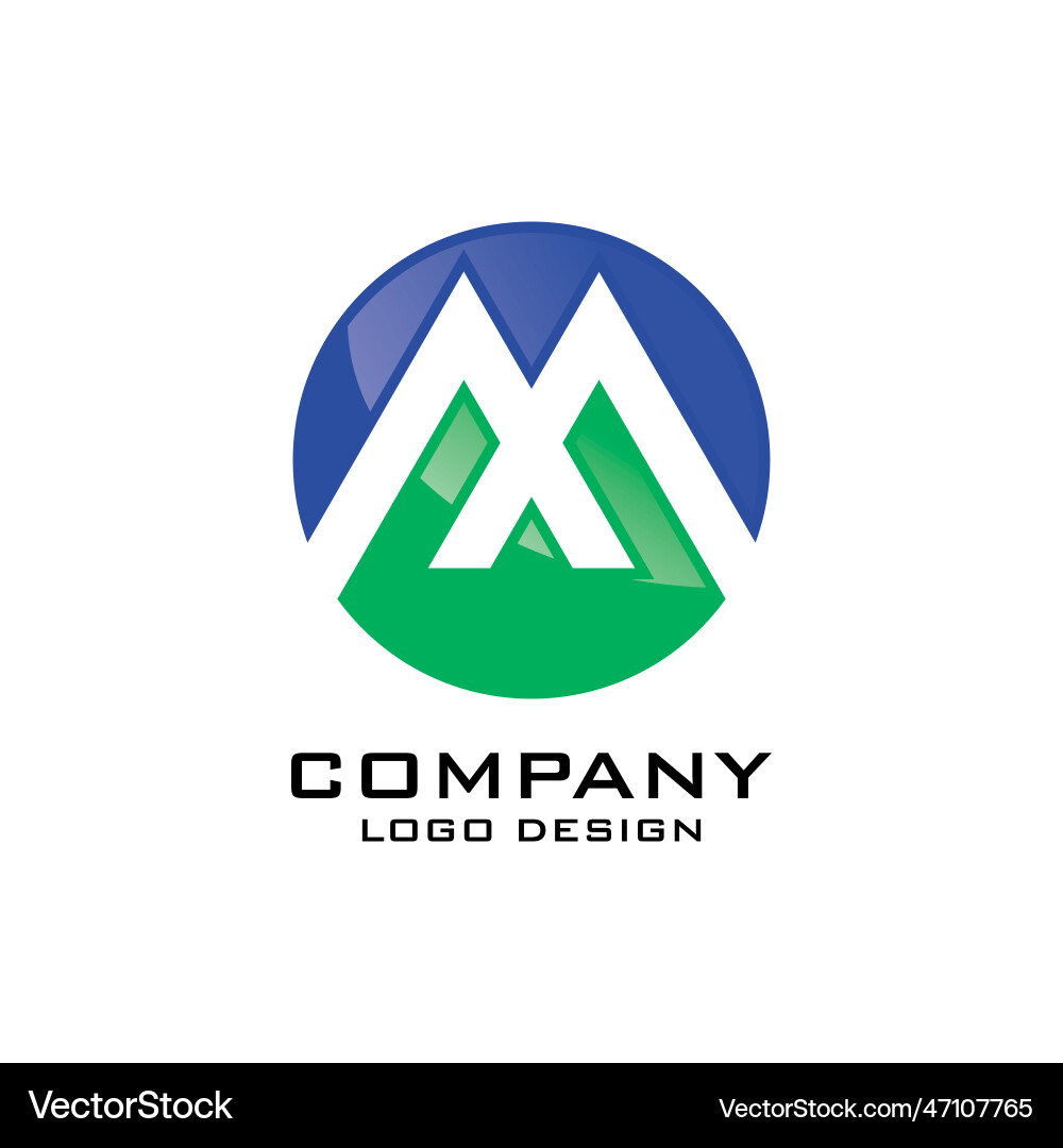 Creative round m symbol company logo template Vector Image