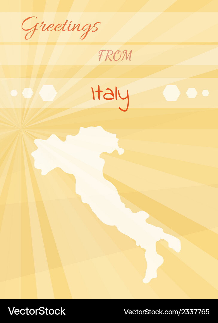 Greetings from italy Royalty Free Vector Image