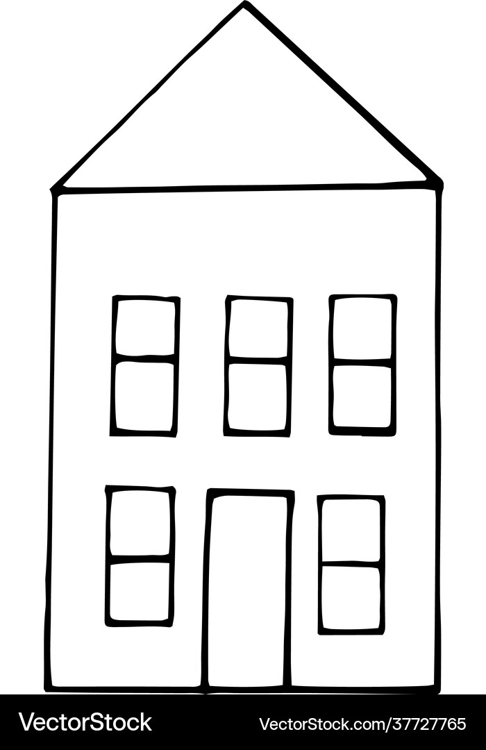 House doodle style decor icon hand drawn nordic Vector Image