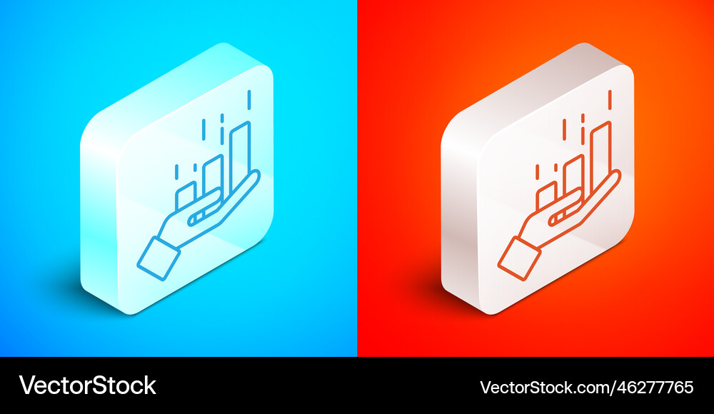 Isometric line financial growth increase icon Vector Image