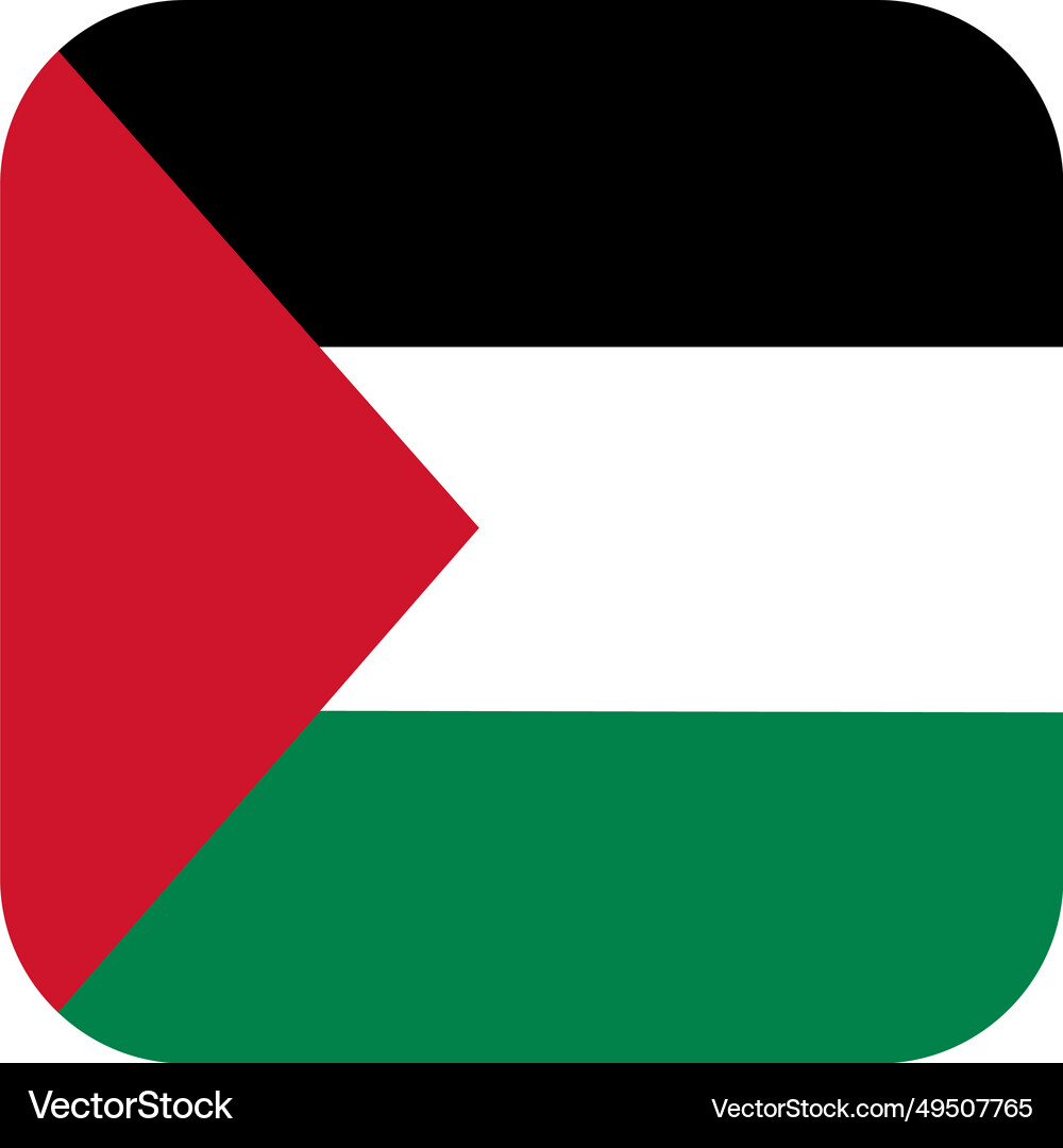 Palestine national flag icon flat isolated Vector Image