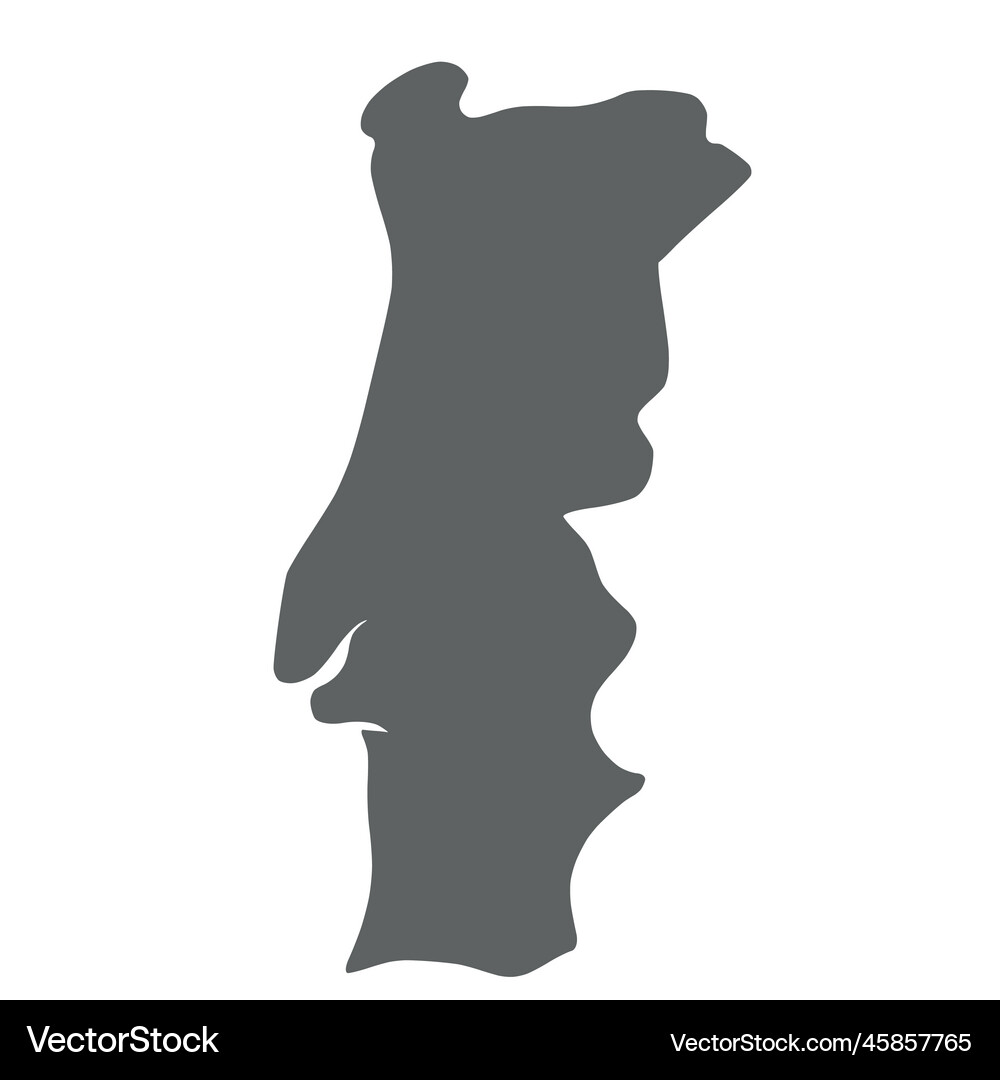Portugal - flat country map silhouette Royalty Free Vector
