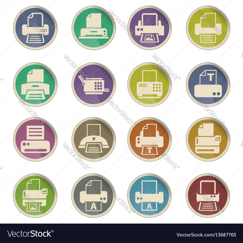 Print icon set Royalty Free Vector Image - VectorStock