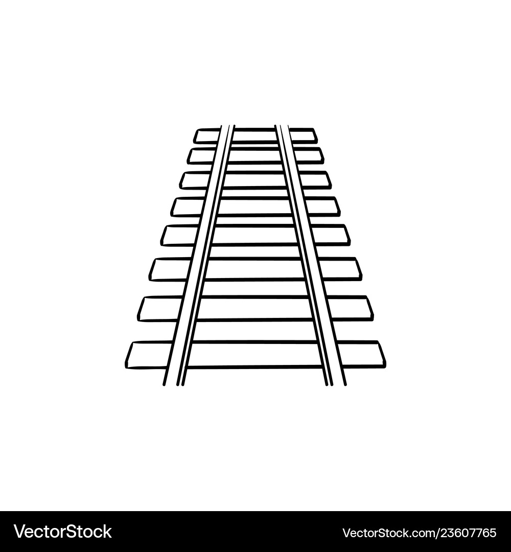Rails hand drawn outline doodle icon Royalty Free Vector