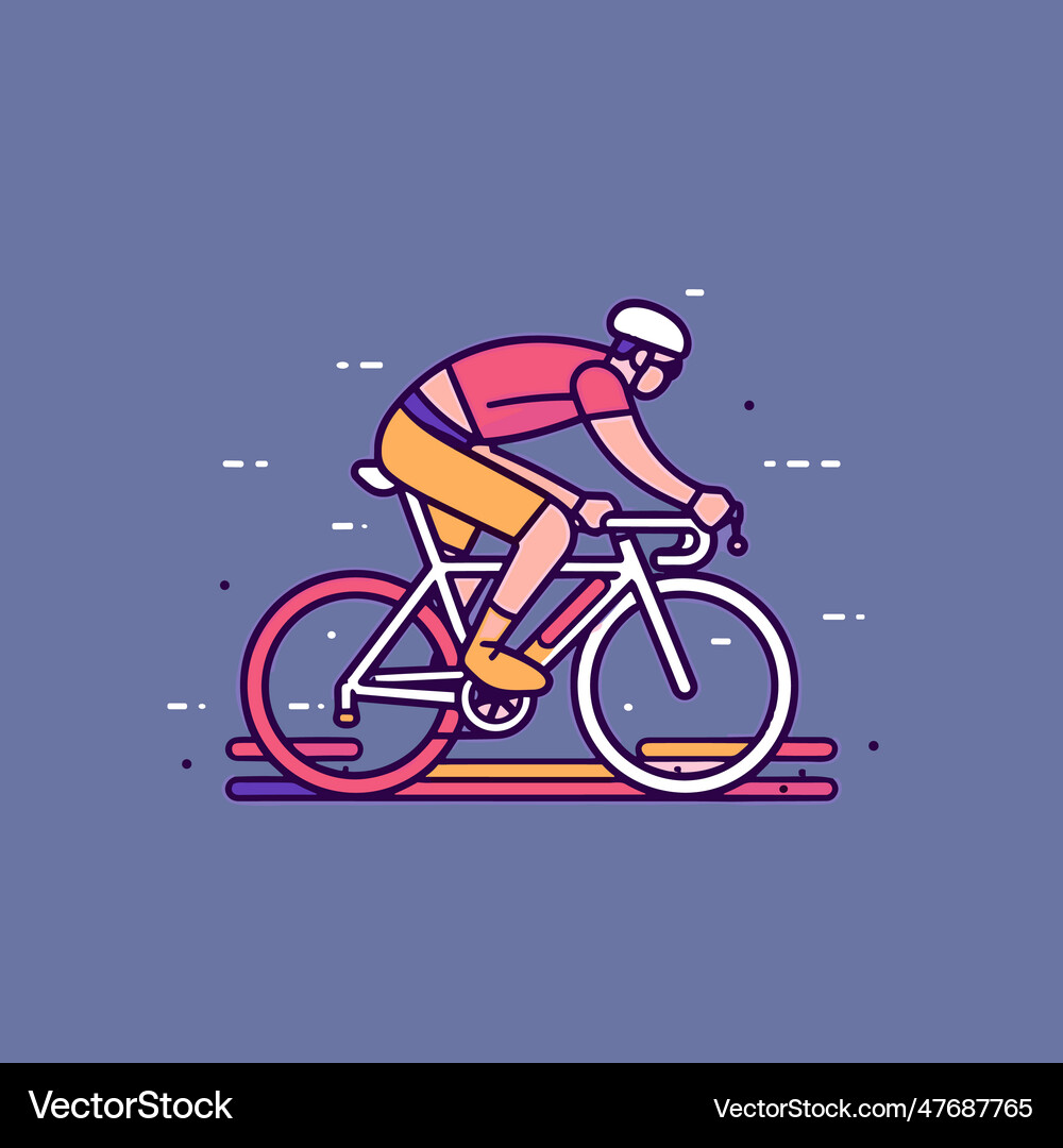 Road cyclist hand-drawn cyclist doodle style Vector Image
