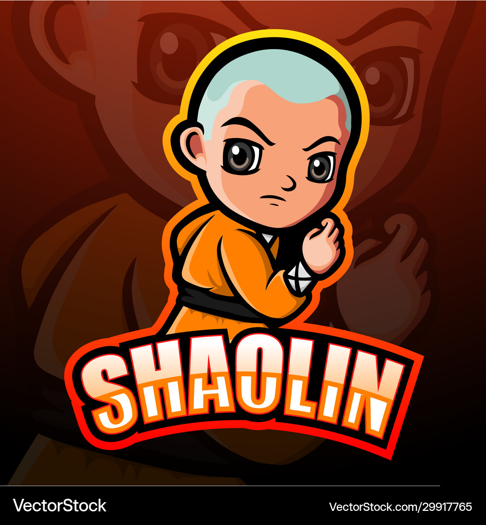 Shaolin mascot esport logo design Royalty Free Vector Image