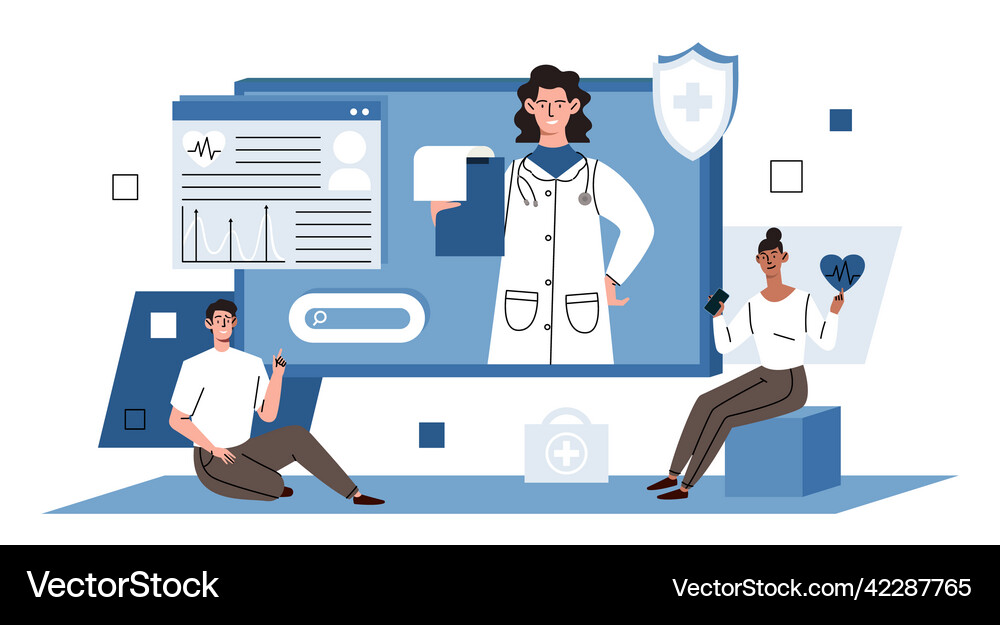 Telemedicine and ehealth concept Royalty Free Vector Image