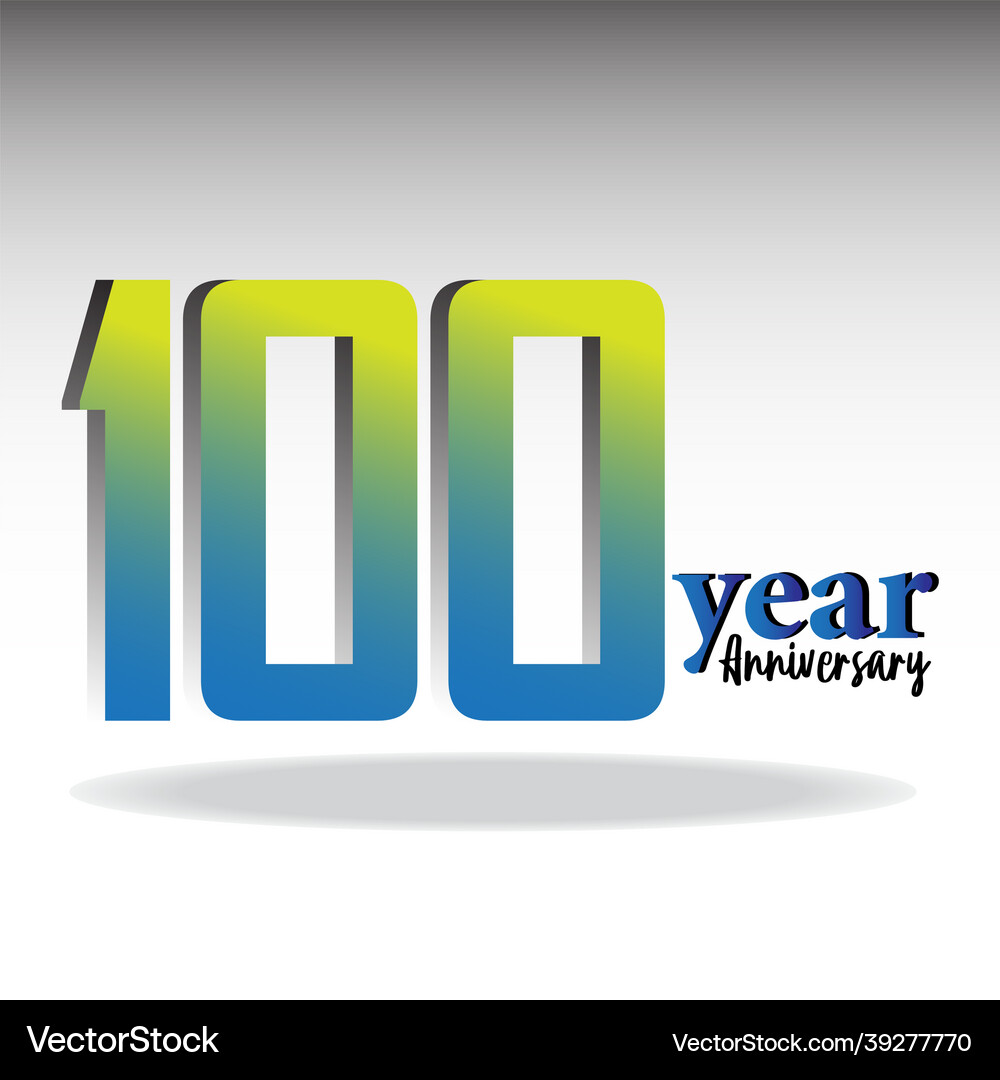100 year anniversary logo template design blue Vector Image