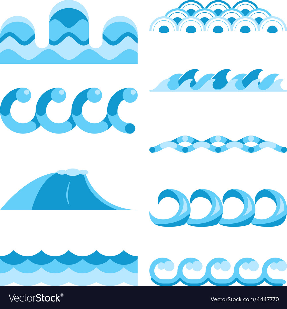 Blue waves elements Royalty Free Vector Image - VectorStock