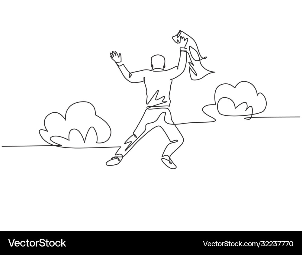 Business celebration concept one line drawing Vector Image