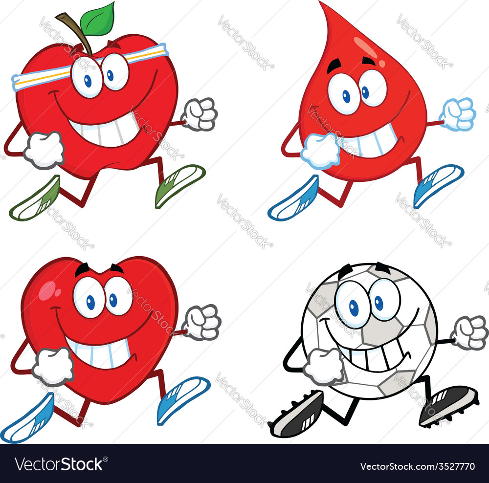 Cartoon characters running Royalty Free Vector Image