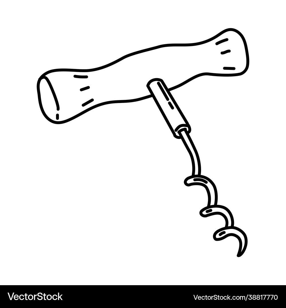 Corkscrew icon doodle hand drawn or outline icon Vector Image