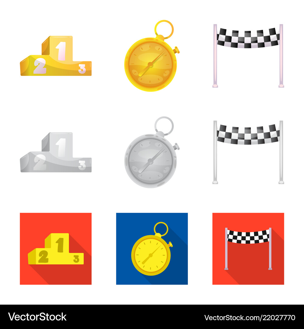 Design of car and rally icon set Royalty Free Vector Image