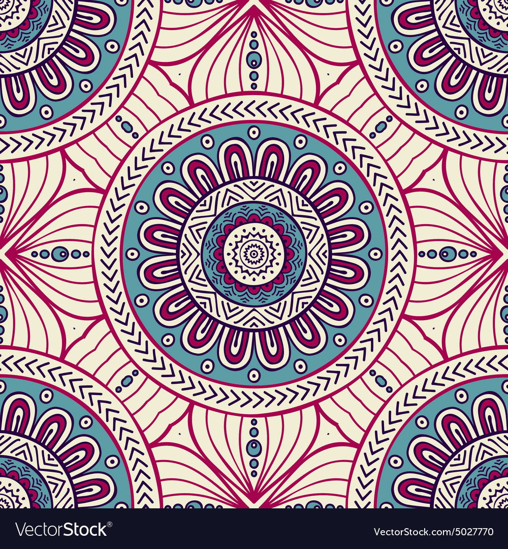 Ethnic floral seamless pattern Royalty Free Vector Image