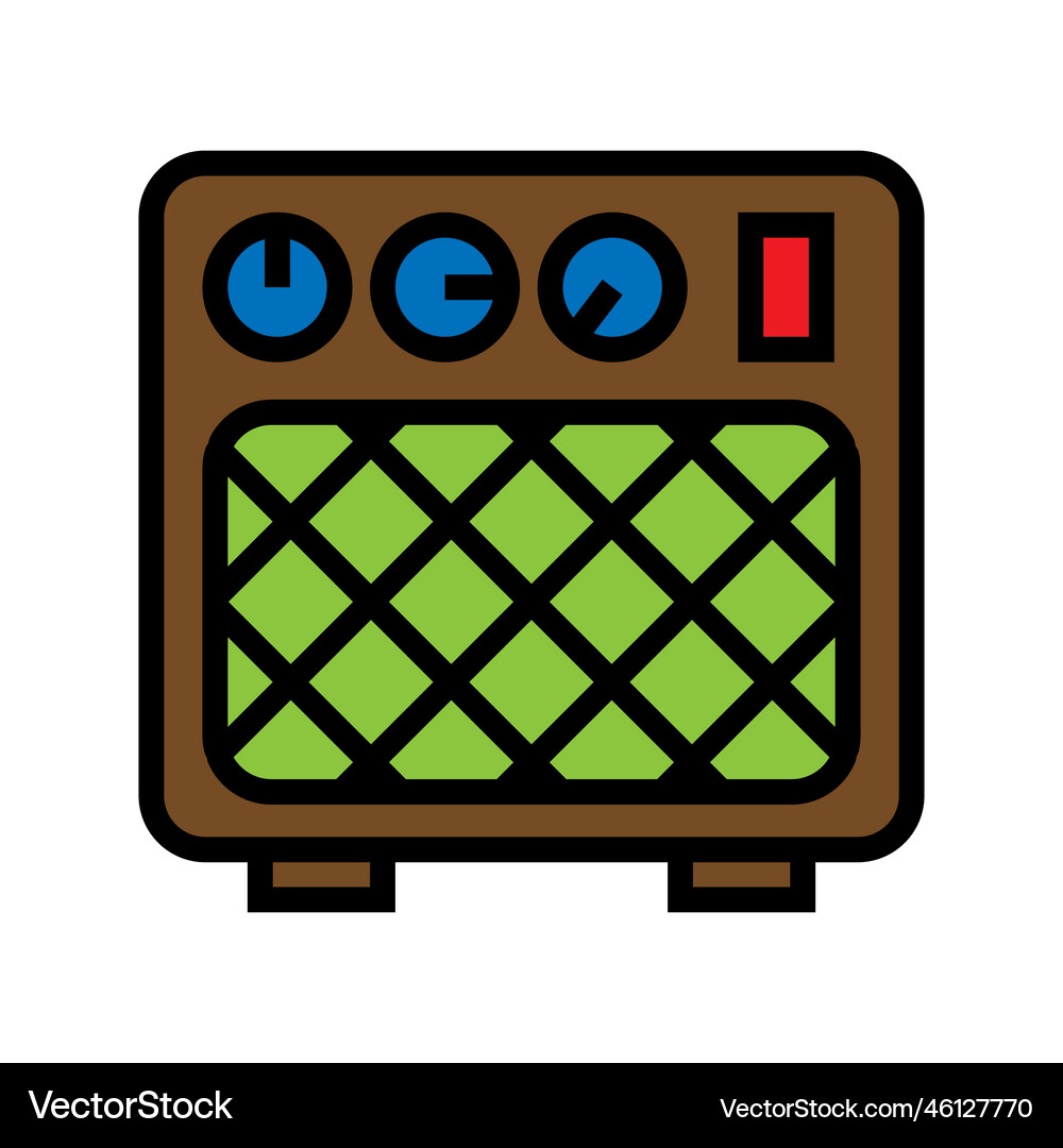 Guitar amplifier line icon isolated on white Vector Image