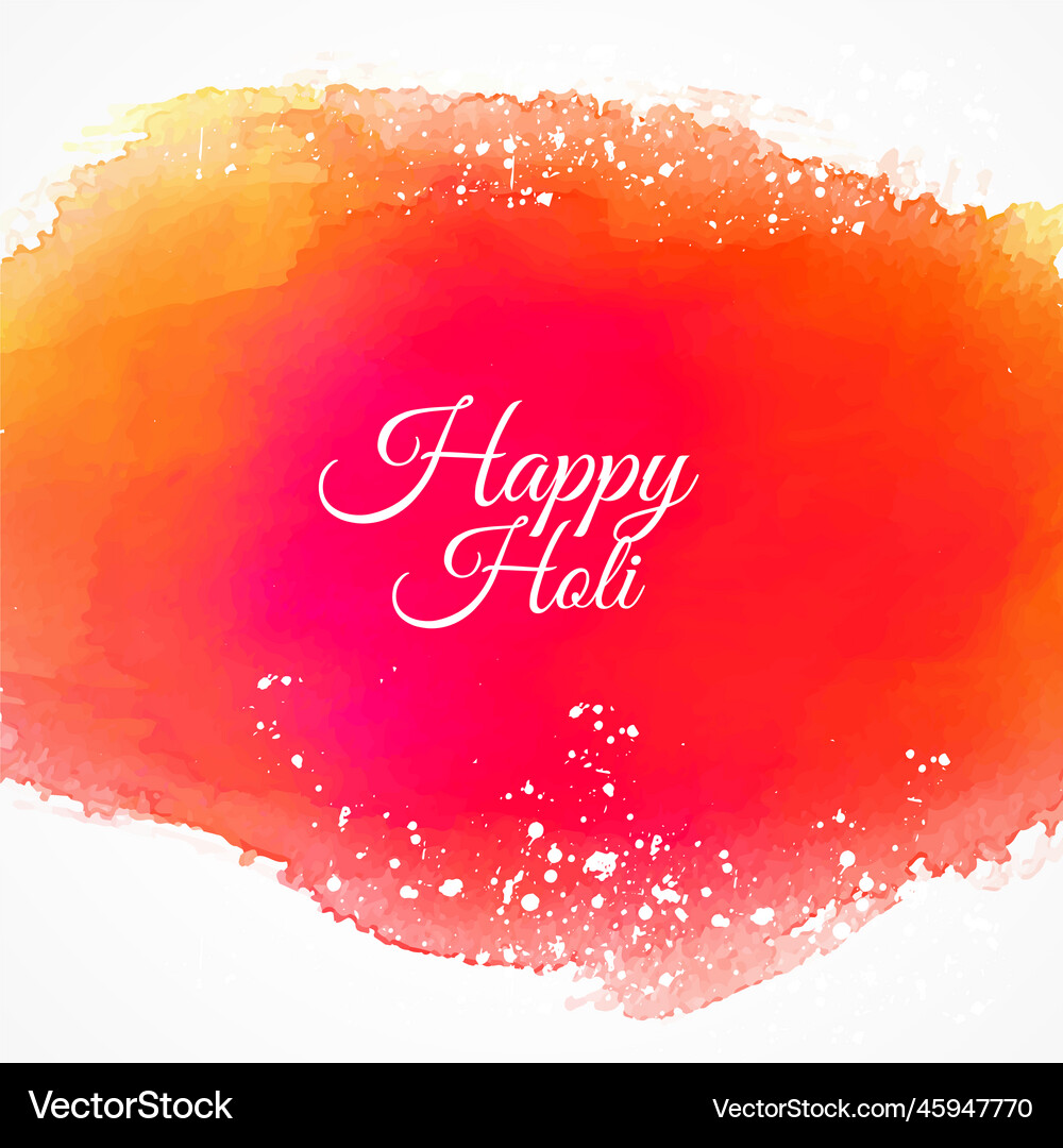 Happy holi colorful ink background Royalty Free Vector Image