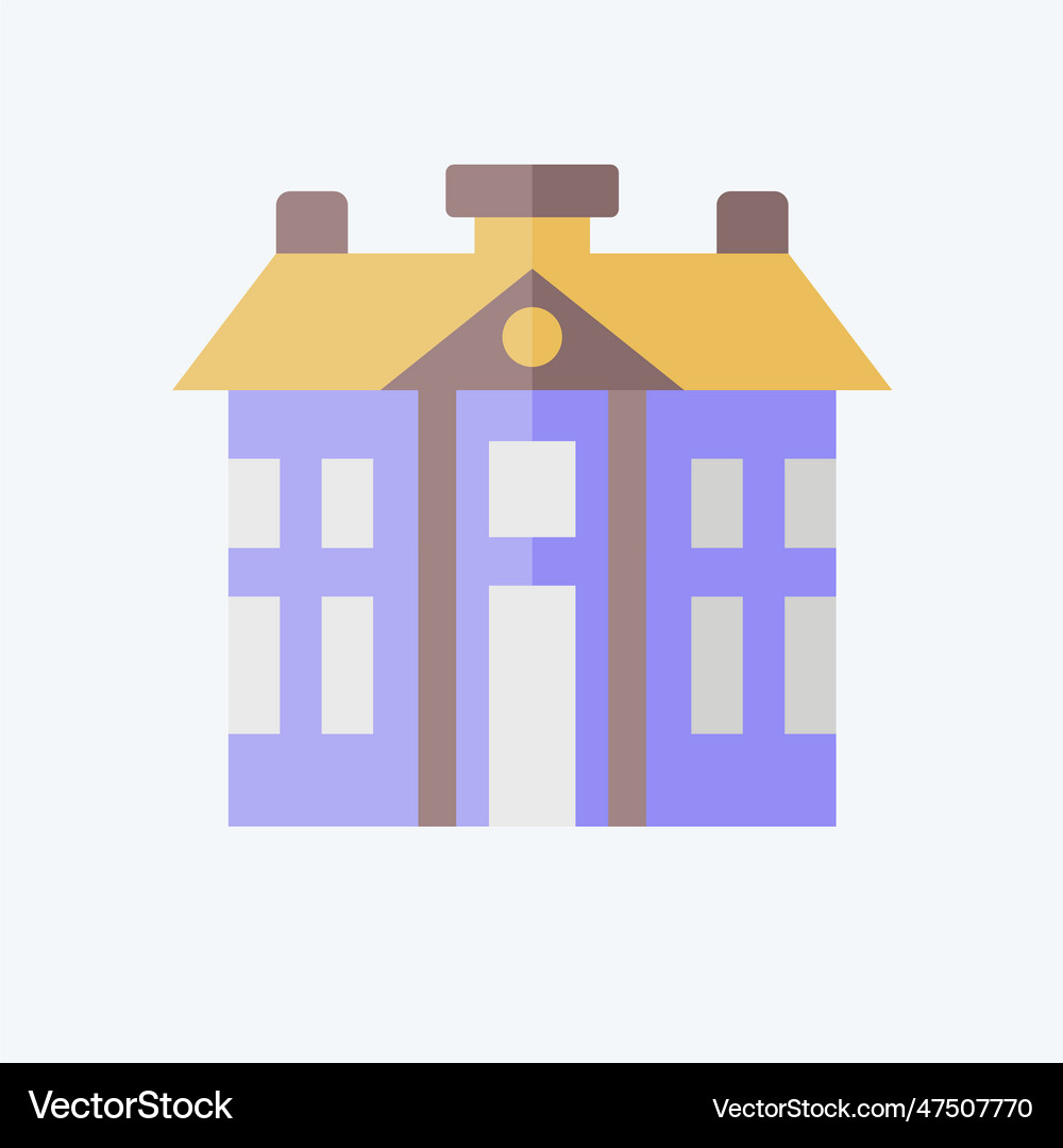 Icon barracks related to military symbol flat Vector Image