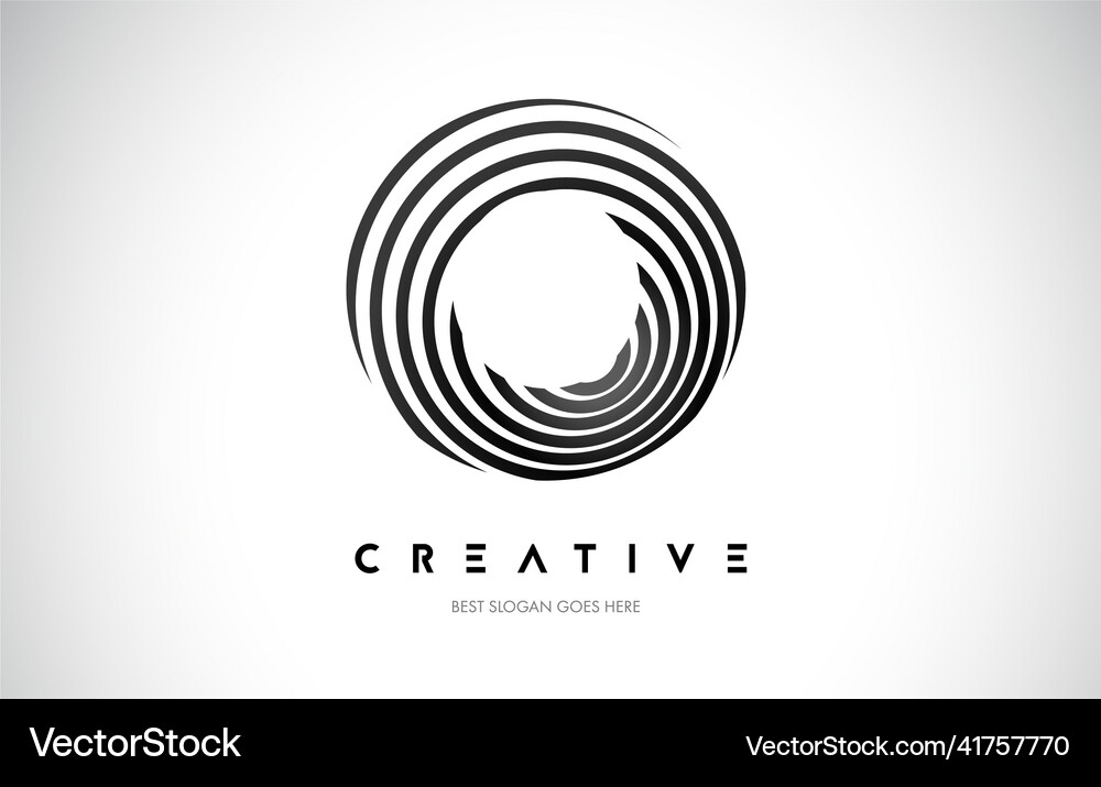 O lines warp logo design letter icon made Vector Image