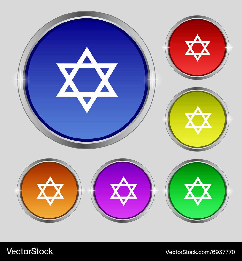 Pentagram icon sign round symbol on bright Vector Image