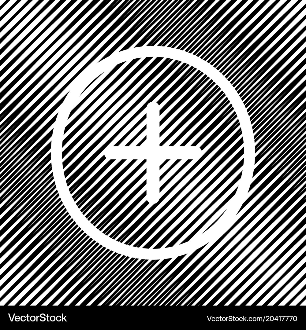 Positive symbol plus sign icon hole Royalty Free Vector