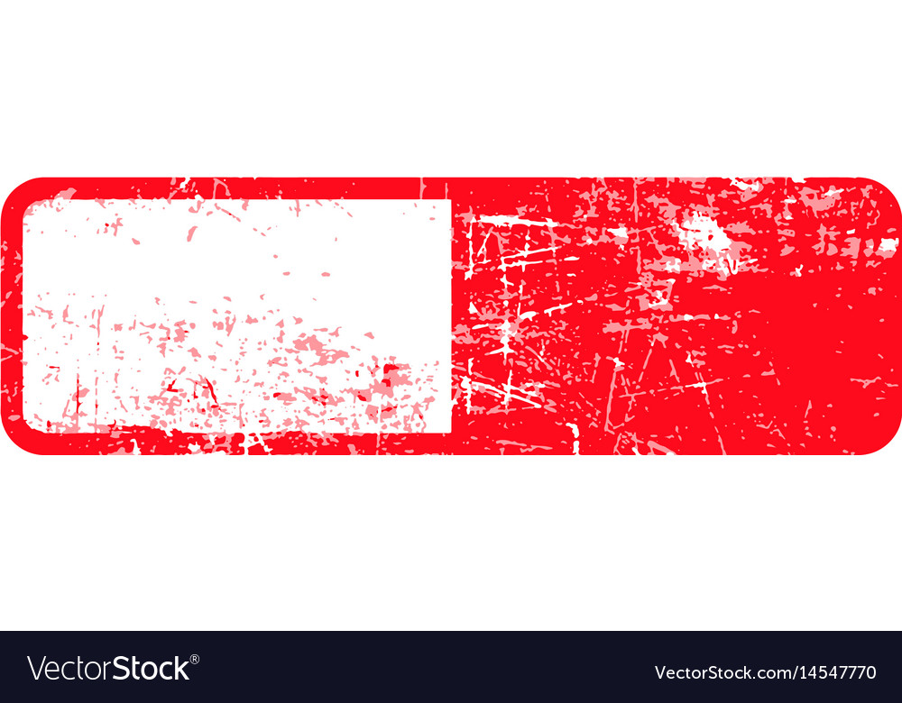 Red rectangular grunge stamp with blank siolated Vector Image