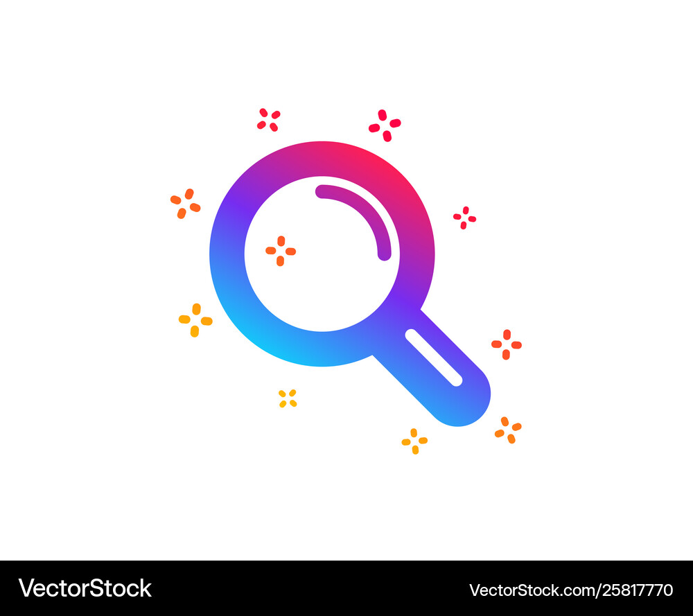 Research icon magnifying glass sign Royalty Free Vector