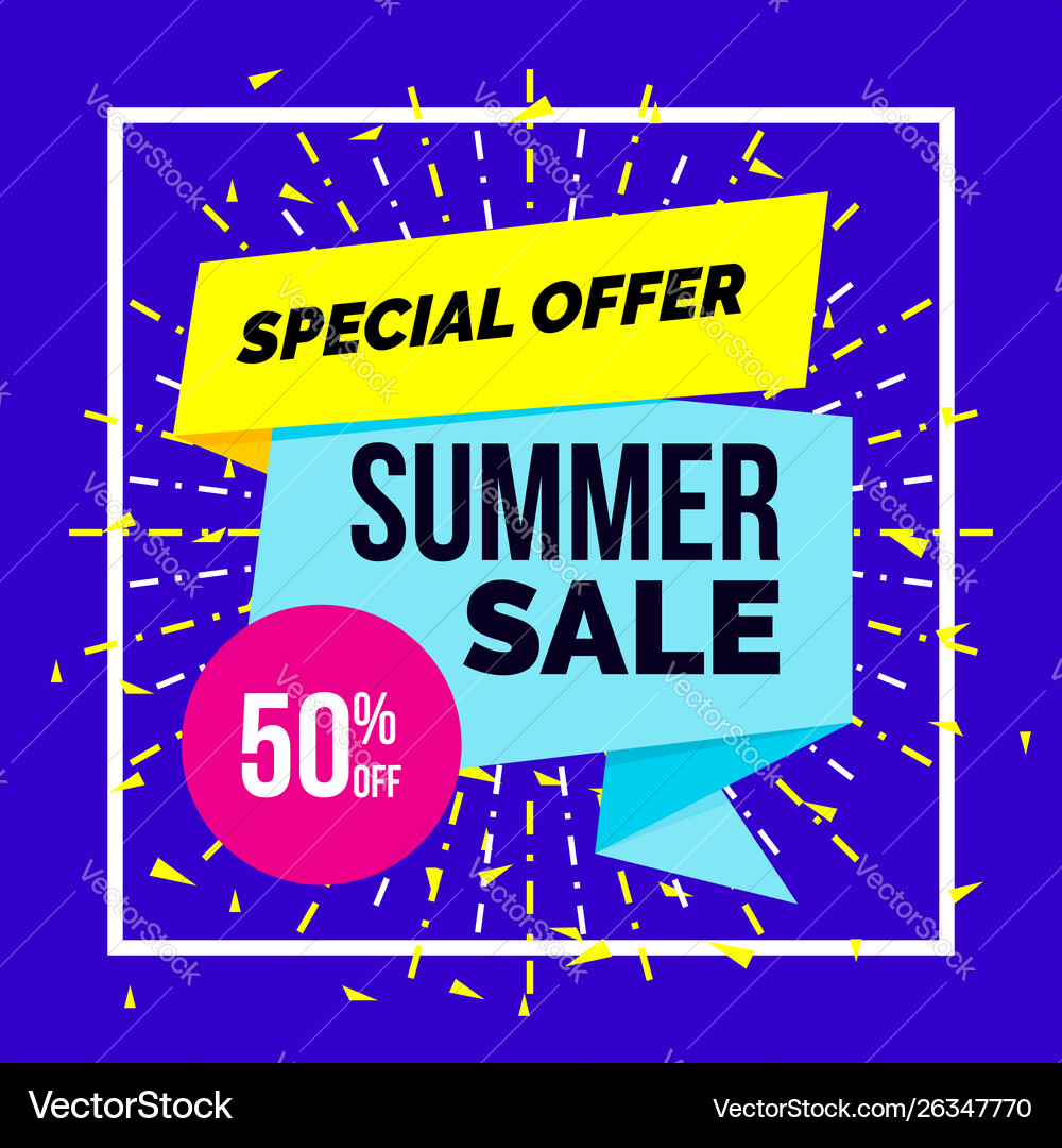 Sale banner design template sales Royalty Free Vector Image