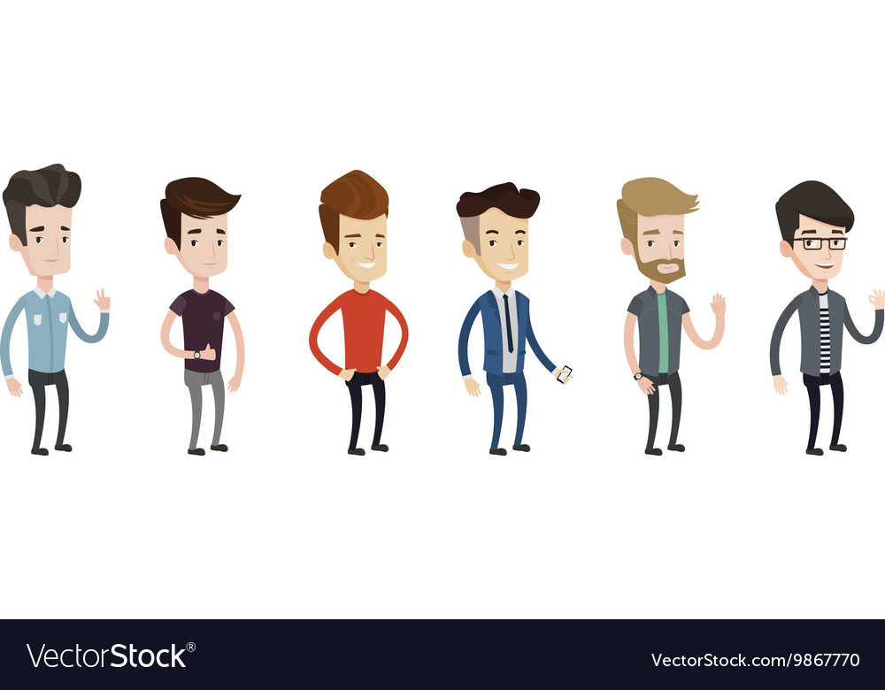 Set of young man Royalty Free Vector Image - VectorStock