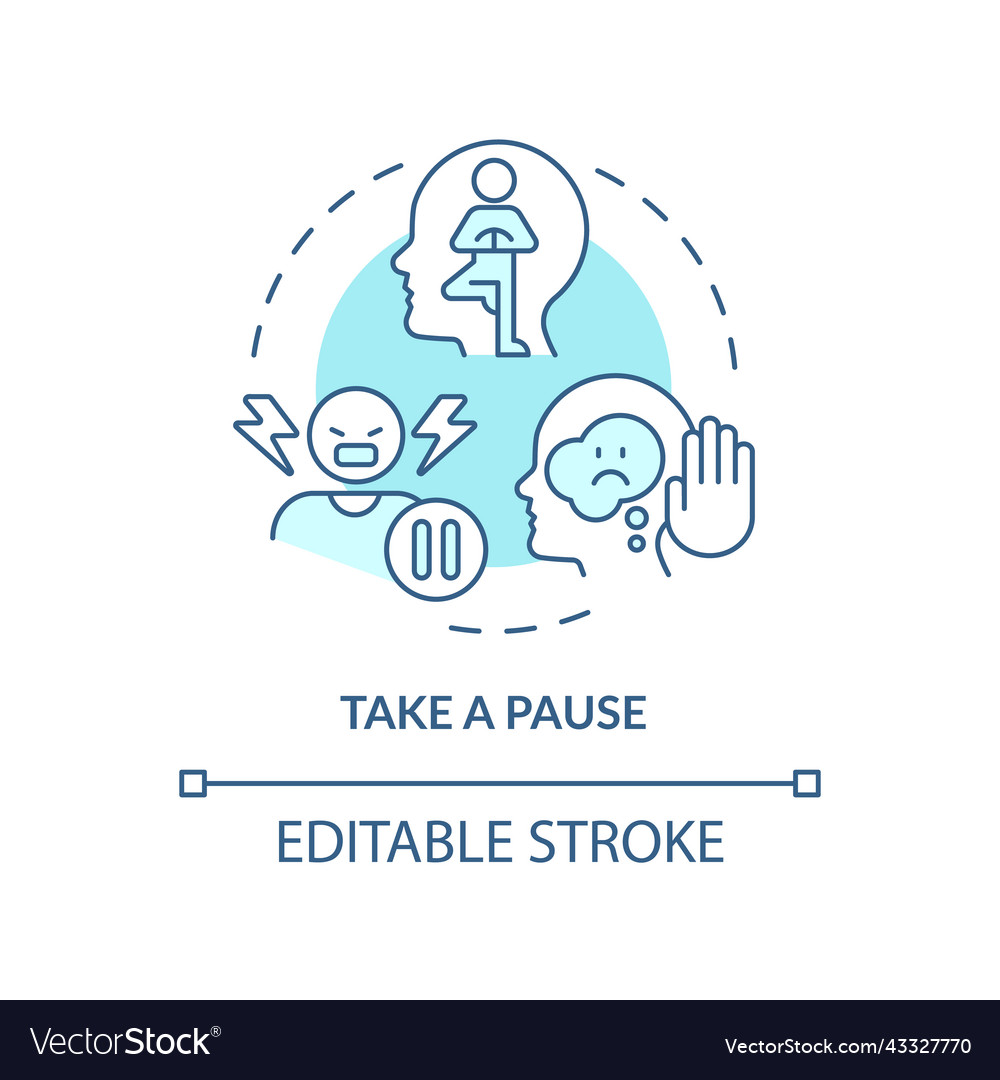 Take pause turquoise concept icon Royalty Free Vector Image