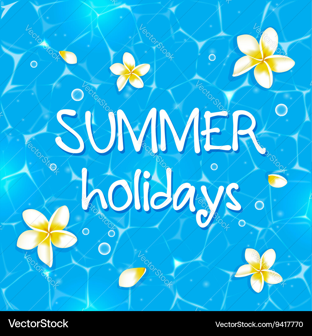 Tropical flowers in water Royalty Free Vector Image