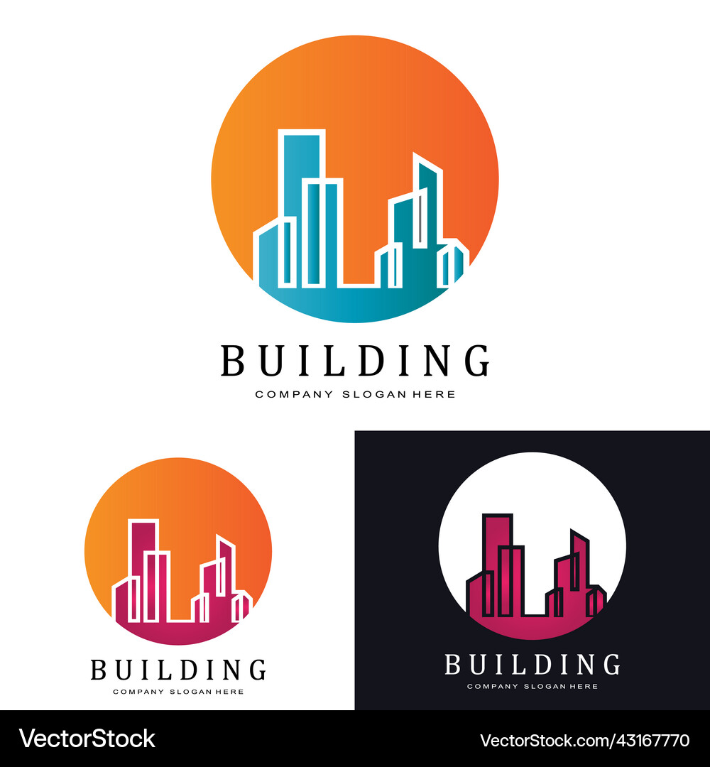Urban building construction logo icon symbol Vector Image