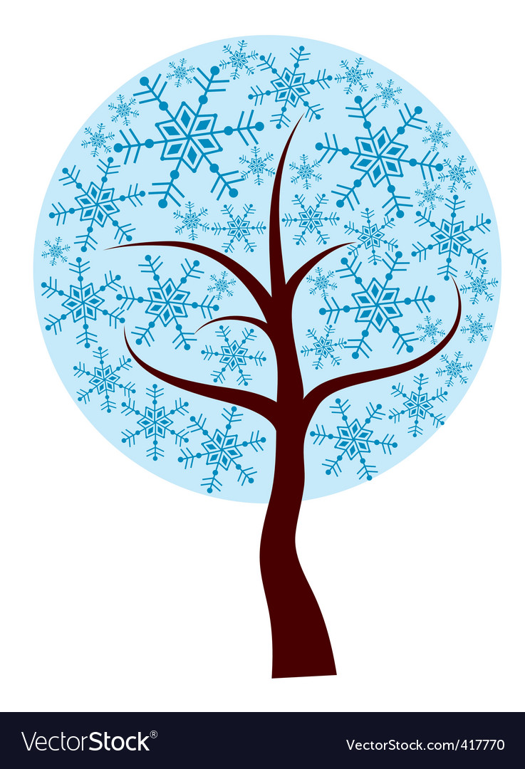 Winter tree Royalty Free Vector Image - VectorStock