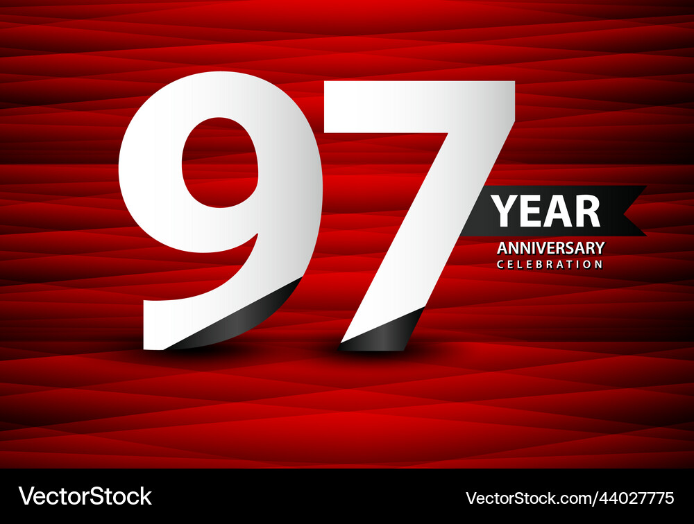 97 year anniversary celebration logo Royalty Free Vector