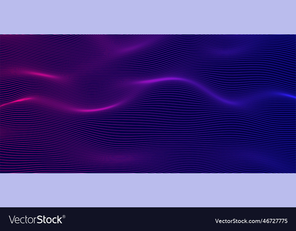 Abstract Smooth Thin Lines On Dark Blue Background