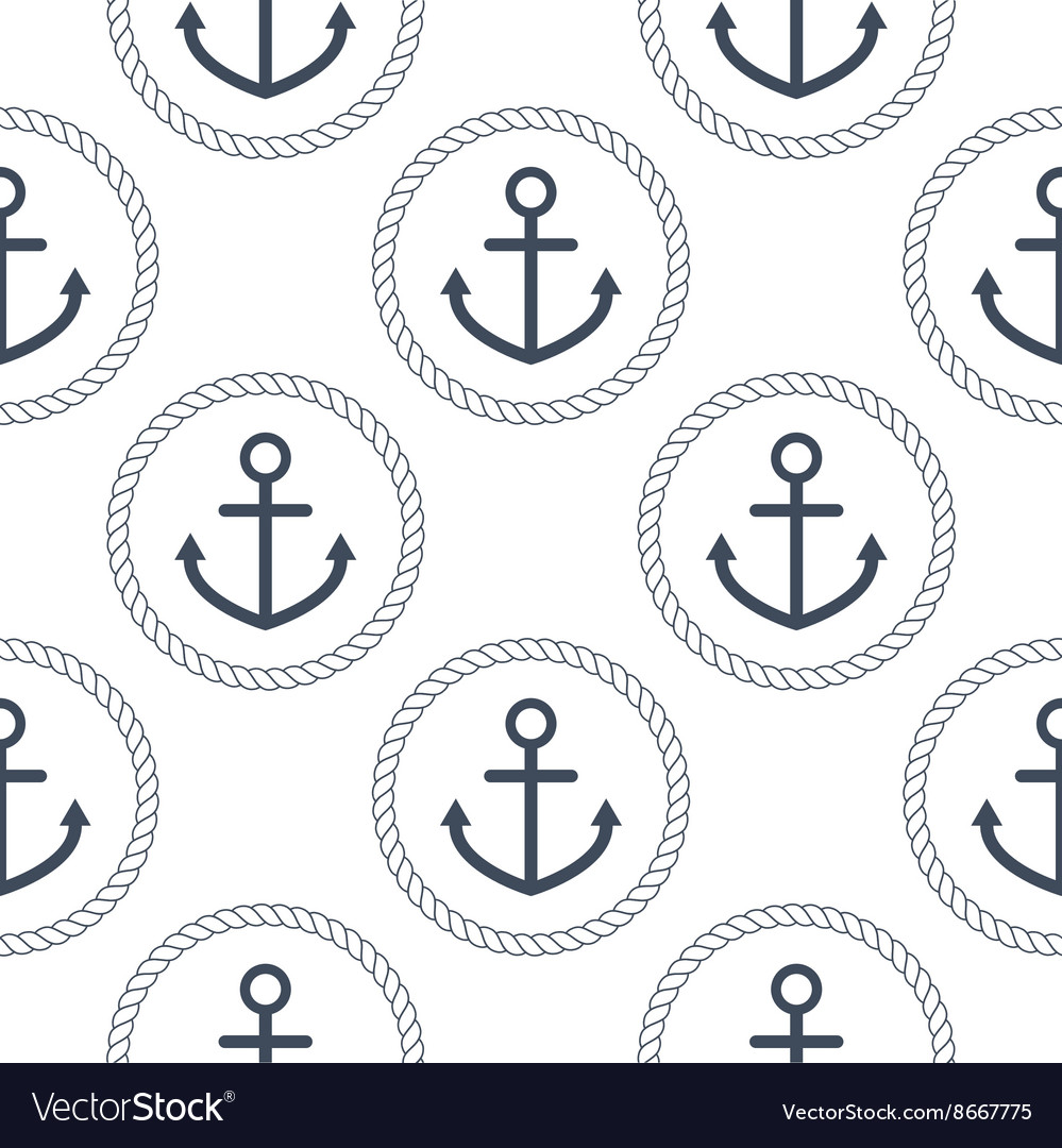 Anchor seamless pattern Royalty Free Vector Image